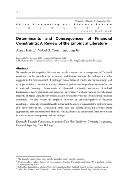 Item - Determinants and consequences of financial constraints: a review ...
