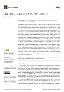 Crop load management in Nashi Pear: a review