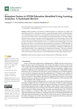 Retention factors in STEM education identified using learning analytics ...