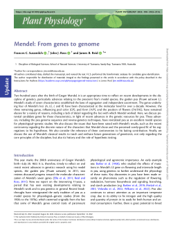 Mendel: from genes to genome