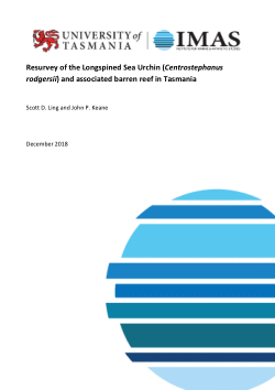 Resurvey of the longspined sea urchin (Centrostephanus rodgersii) and ...