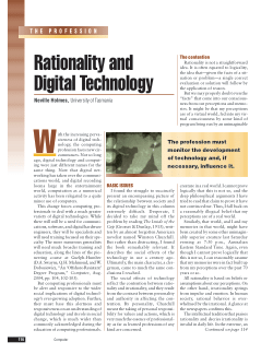 Rationality and Digital Technology