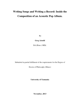 Item - Writing songs and writing a record: Inside the composition of an ...