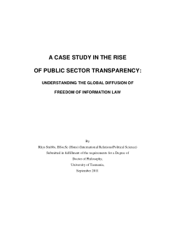 A case study in the rise of public sector transparency : understanding ...