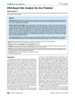 DNA-Based Diet Analysis for Any Predator