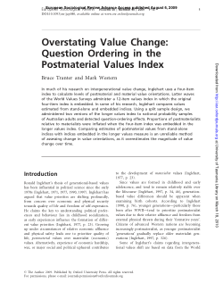Overstating value change: question ordering in the postmaterial values ...
