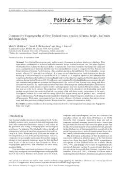 Item - Comparative biogeography of New Zealand trees: species richness ...