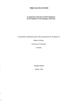 Item - The flute study : a comparative data base of flute studies for ...
