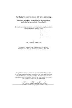 Aesthetic control in inner city area planning : what are aesthetic ...