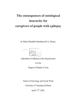 The consequences of ontological insecurity for caregivers of people ...