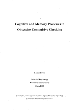 Cognitive and memory processes in obsessive-compulsive checking