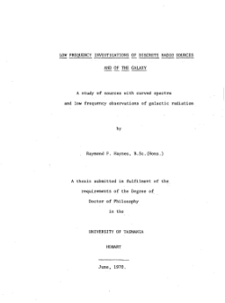 Item - Low frequency investigations of discrete radio sources and of ...