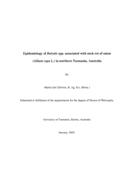 Epidemiology of Botrytis spp. associated with neck rot of onion (Allium ...