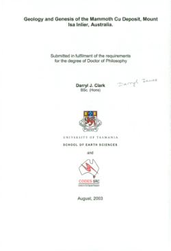 Item - Geology and genesis of the mammoth Cu deposit, Mount Isa Inlier ...
