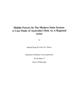 Middle powers in the modern state system : a case study of Australia's ...