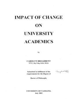 Impact of change on university academics