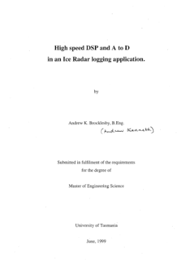 Item - High speed DSP and A to D in an ice radar logging application ...