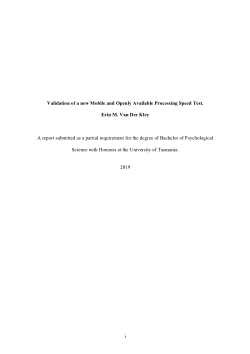 Validation of a new mobile and openly available processing speed test