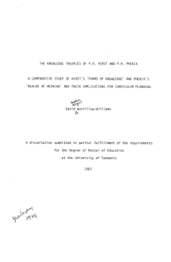 Item - The knowledge theories of P.H. Hirst and P.H. Phenix : a ...