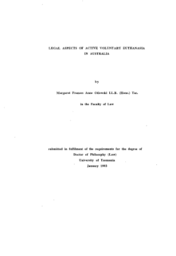 Legal aspects of active voluntary euthanasia in Australia