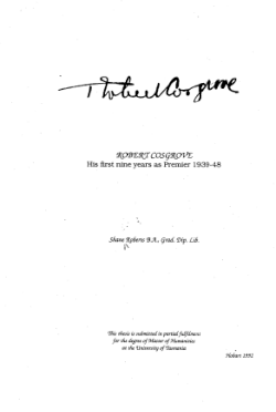 Item - Robert Cosgrove : his first nine years as Premier, 1939-48 ...