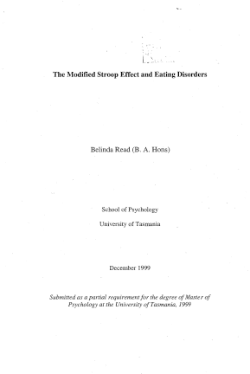 The Modified Stroop effect and eating disorders
