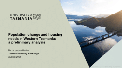Item - Population change and housing needs in Western Tasmania: a ...