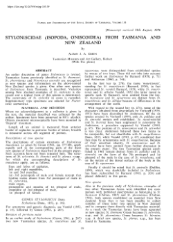 Item - Styloniscidac (Isopoda, Oniscoidea) from Tasmania and New ...