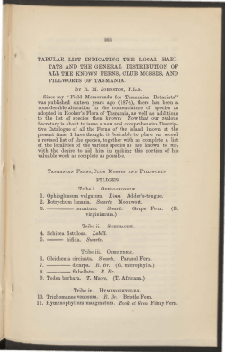 Tabular list indicating the local habitats and the general distribution ...