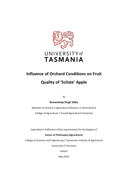 Item - Influence of orchard conditions on fruit quality of ‘Scilate ...