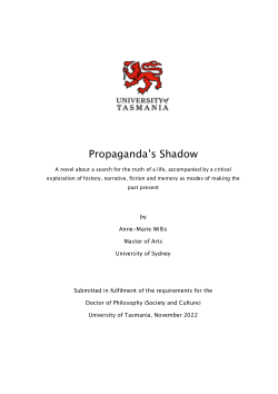 Propaganda's shadow : a novel about a search for the truth of a life ...