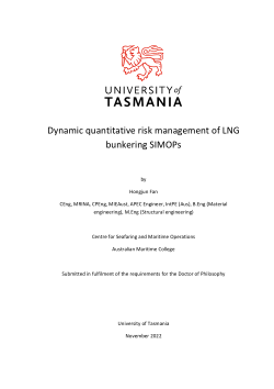 Dynamic quantitative risk management of LNG bunkering SIMOPs
