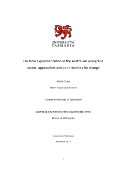 On-farm experimentation in the Australian winegrape sector : approaches ...