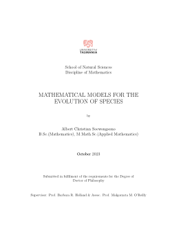 Mathematical models for the evolution of species