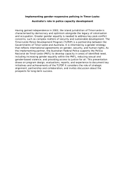 Item - Implementing gender-responsive policing in Timor-Leste ...