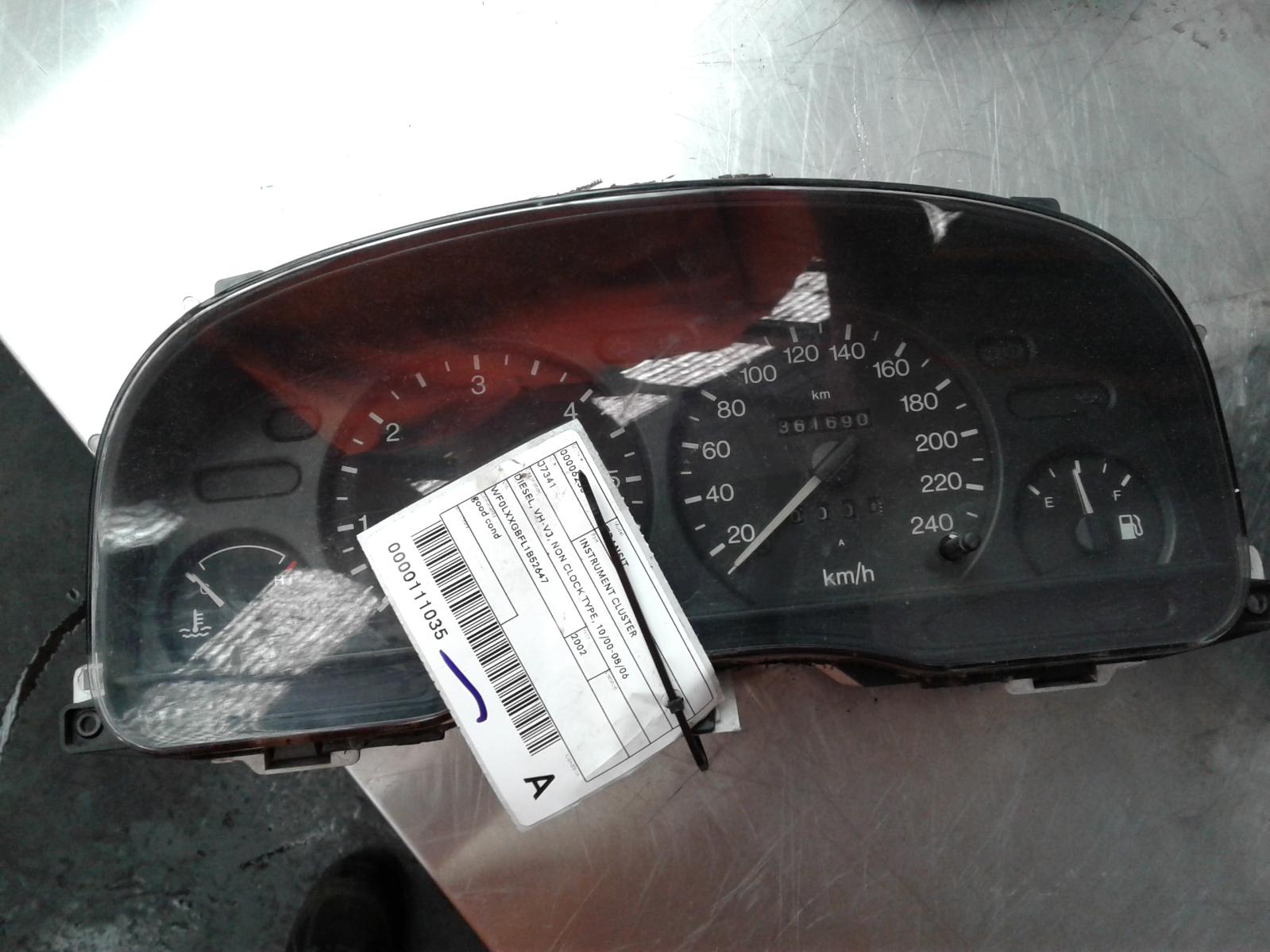 FORD TRANSIT VH-VJ 10/2000-08/2006 INSTRUMENT CLUSTER DIESEL NON CLOCK ...