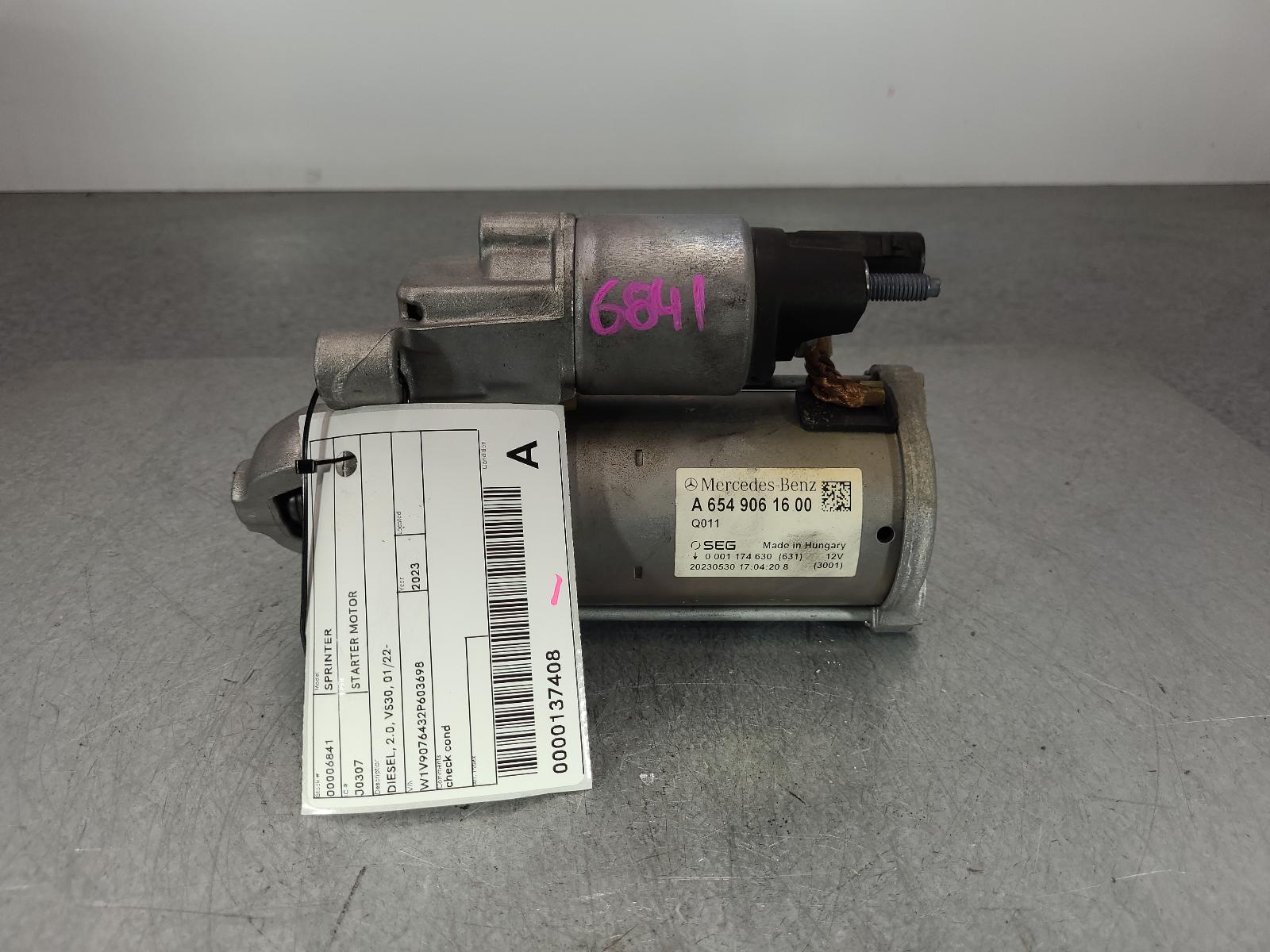 MERCEDES BENZ SPRINTER VS30 01/2022-ON STARTER MOTOR DIESEL 2.0L ...