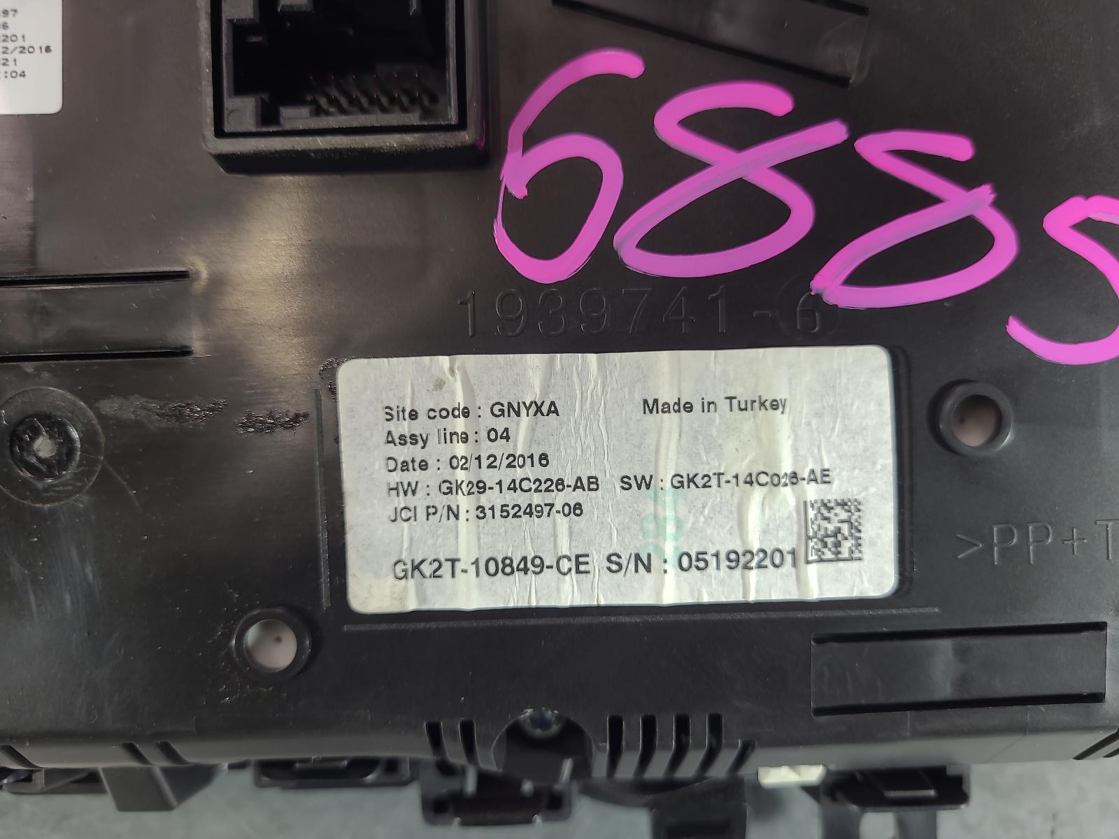 FORD TRANSIT CUSTOM VN 09/2013-12/2017 INSTRUMENT CLUSTER DIESEL 2.0L ...