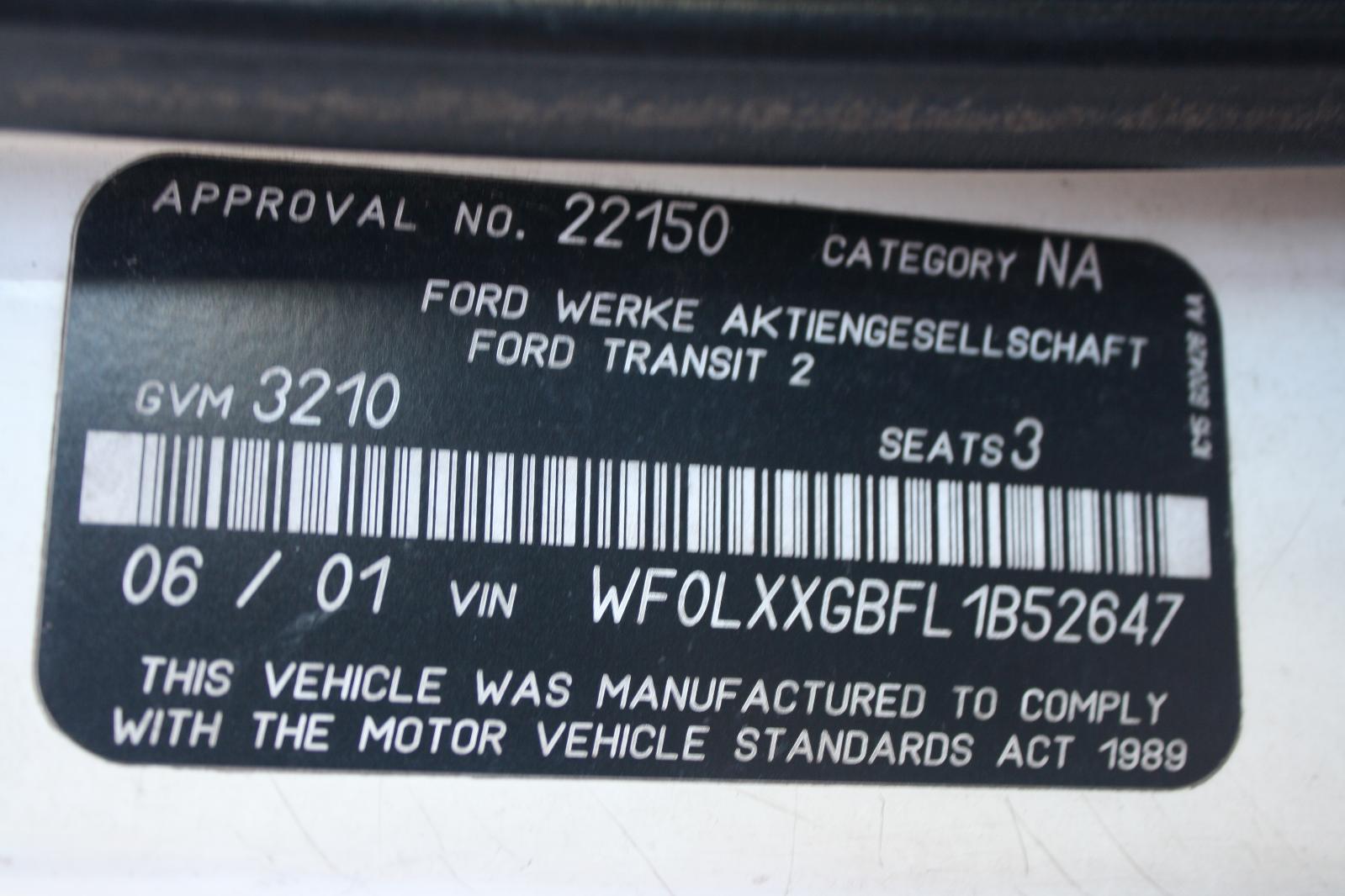 FORD TRANSIT VH-VJ 10/2000-08/2006 INSTRUMENT CLUSTER DIESEL NON CLOCK ...