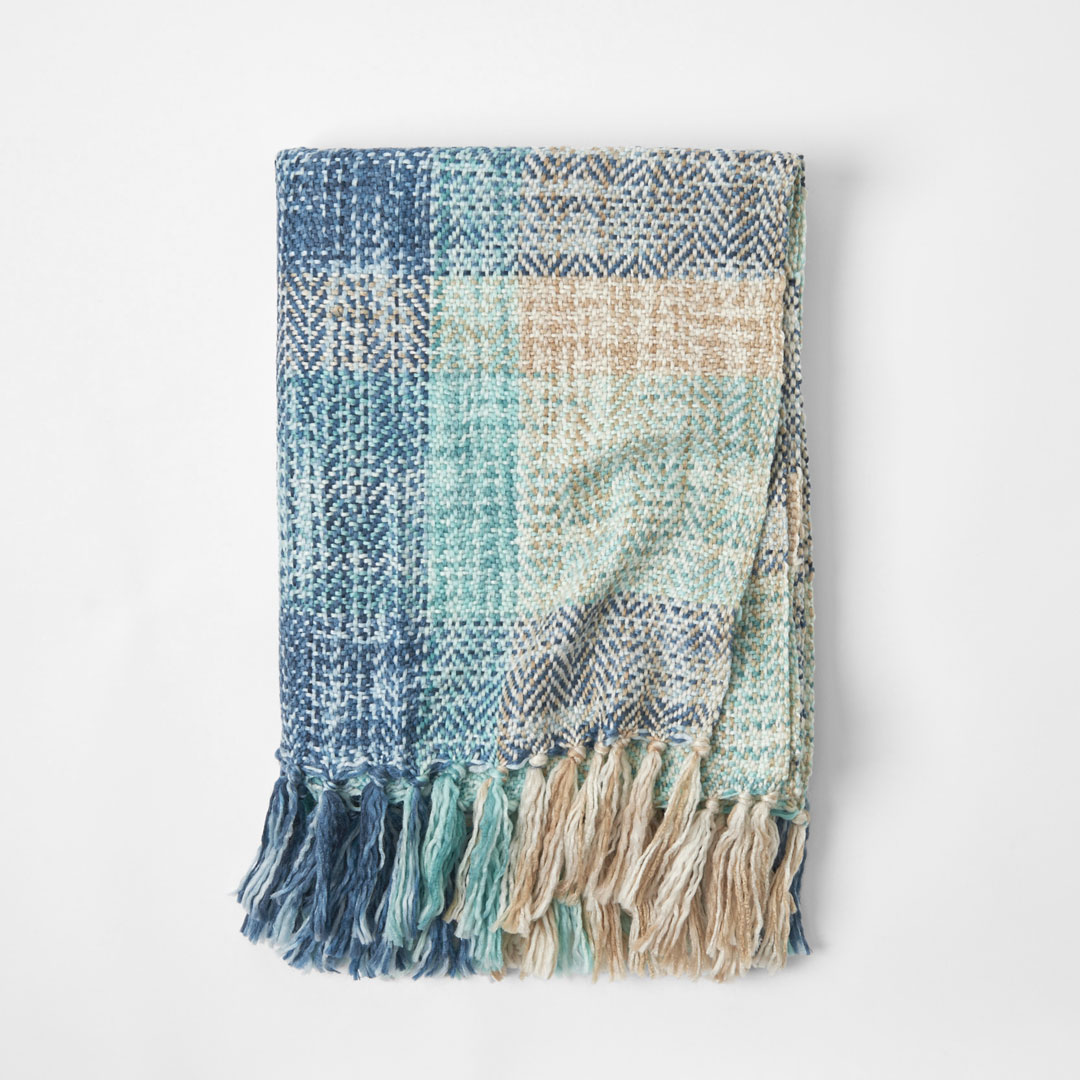 Shop Peru Check Throw - Blue Multionline | Bed Bath N' Table