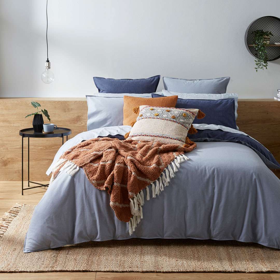 Buy Lusso Quilt Cover - Navy Online | Bed Bath N' Table