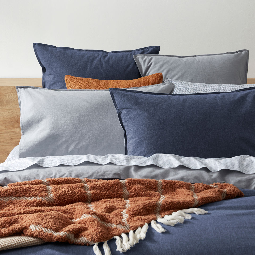 Buy Lusso Quilt Cover - Navy Online | Bed Bath N' Table