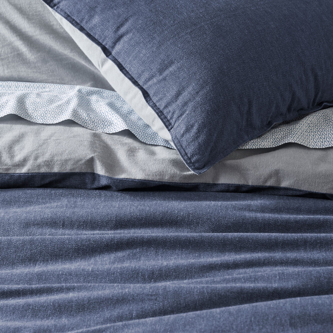 Buy Lusso Quilt Cover - Navy Online | Bed Bath N' Table