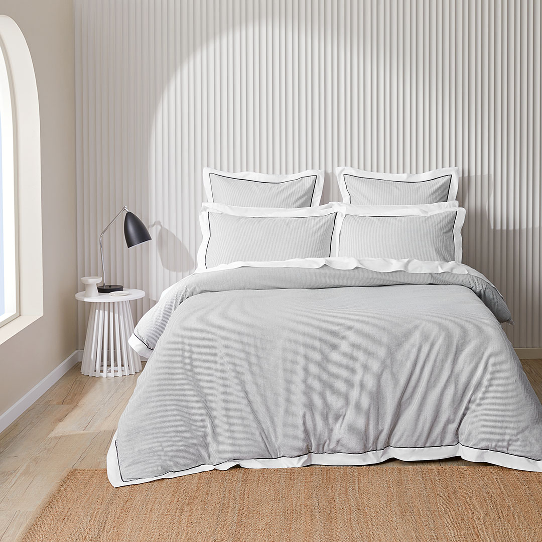 Buy Portofino Quilt Cover - Grey Online | Bed Bath N' Table