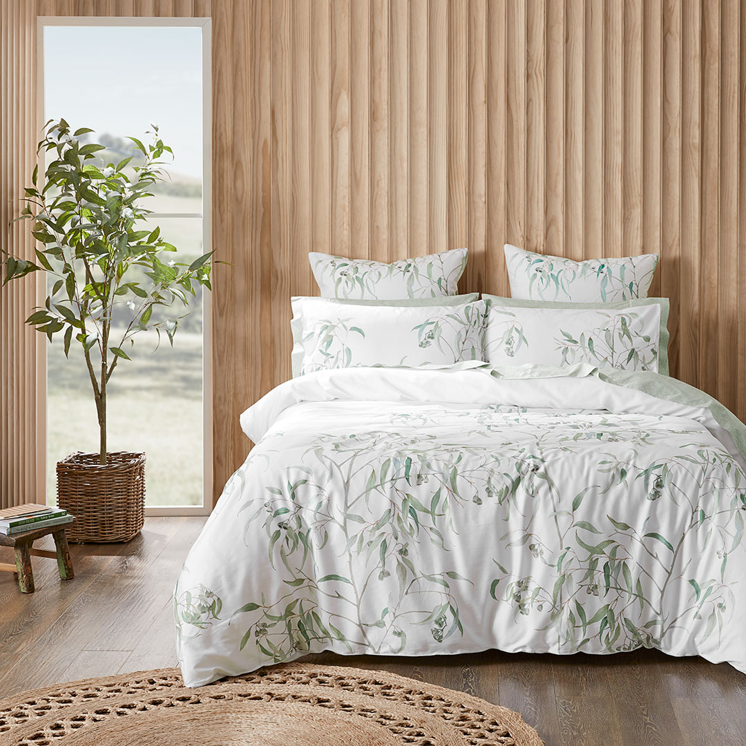 Shop Eucalyptus Quilt Cover - Gum Leaf Online | Bed Bath N' Table