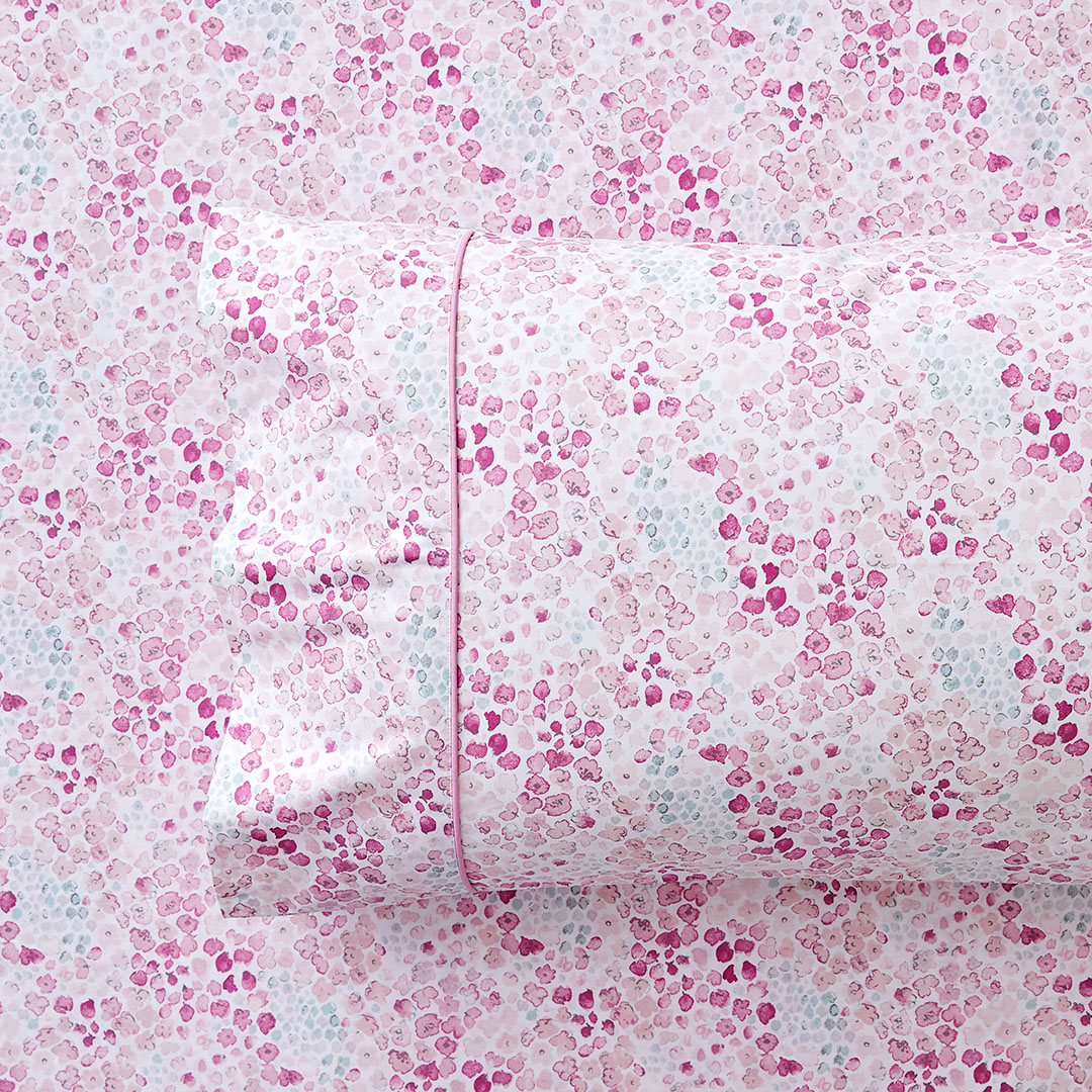 Shop Beth 250 Tc Cotton Sheet Set Pink Floral Online | Bed Bath N' Table