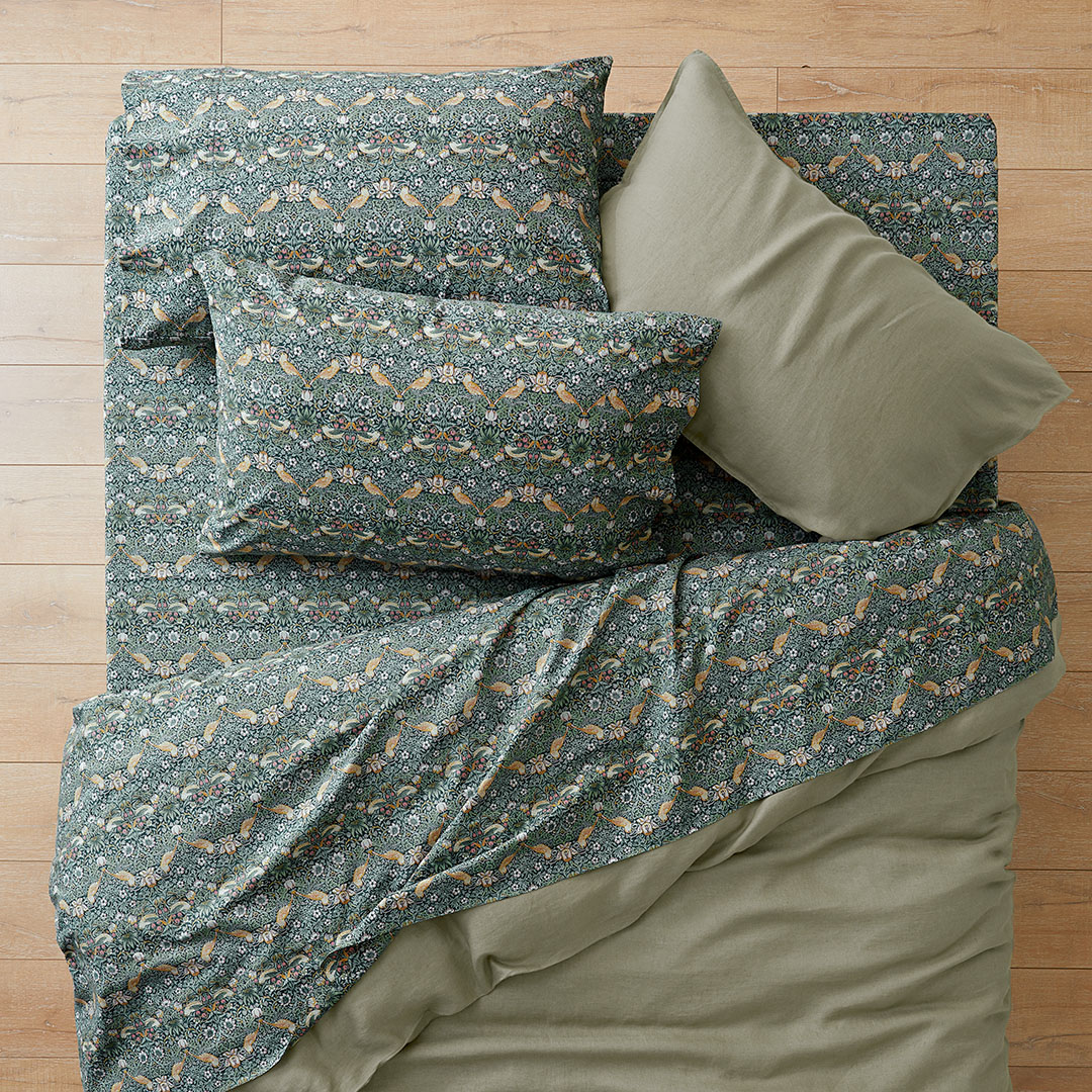 Shop Strawberry Thief Sheet Set - Teal Online | Bed Bath N' Table