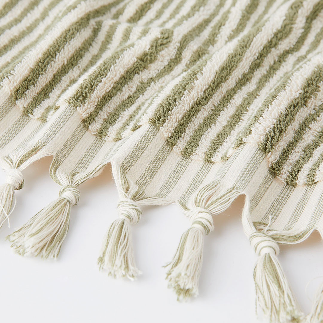 Shop Ama Stripe Towel - Olive Green Online | Bed Bath N' Table