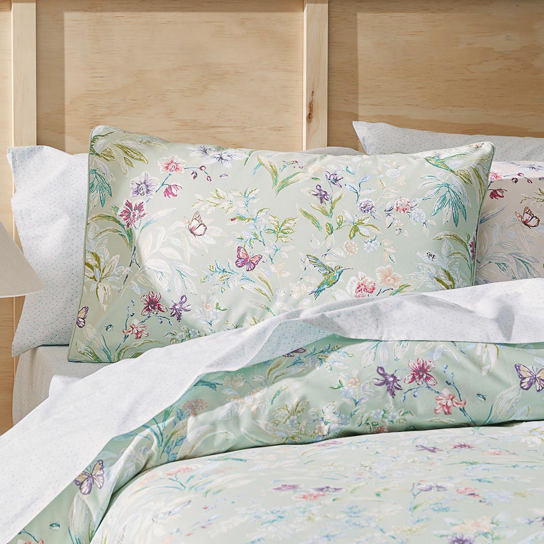 Buy Botanica Quilt Cover - Green/Cream Online | Bed Bath N' Table