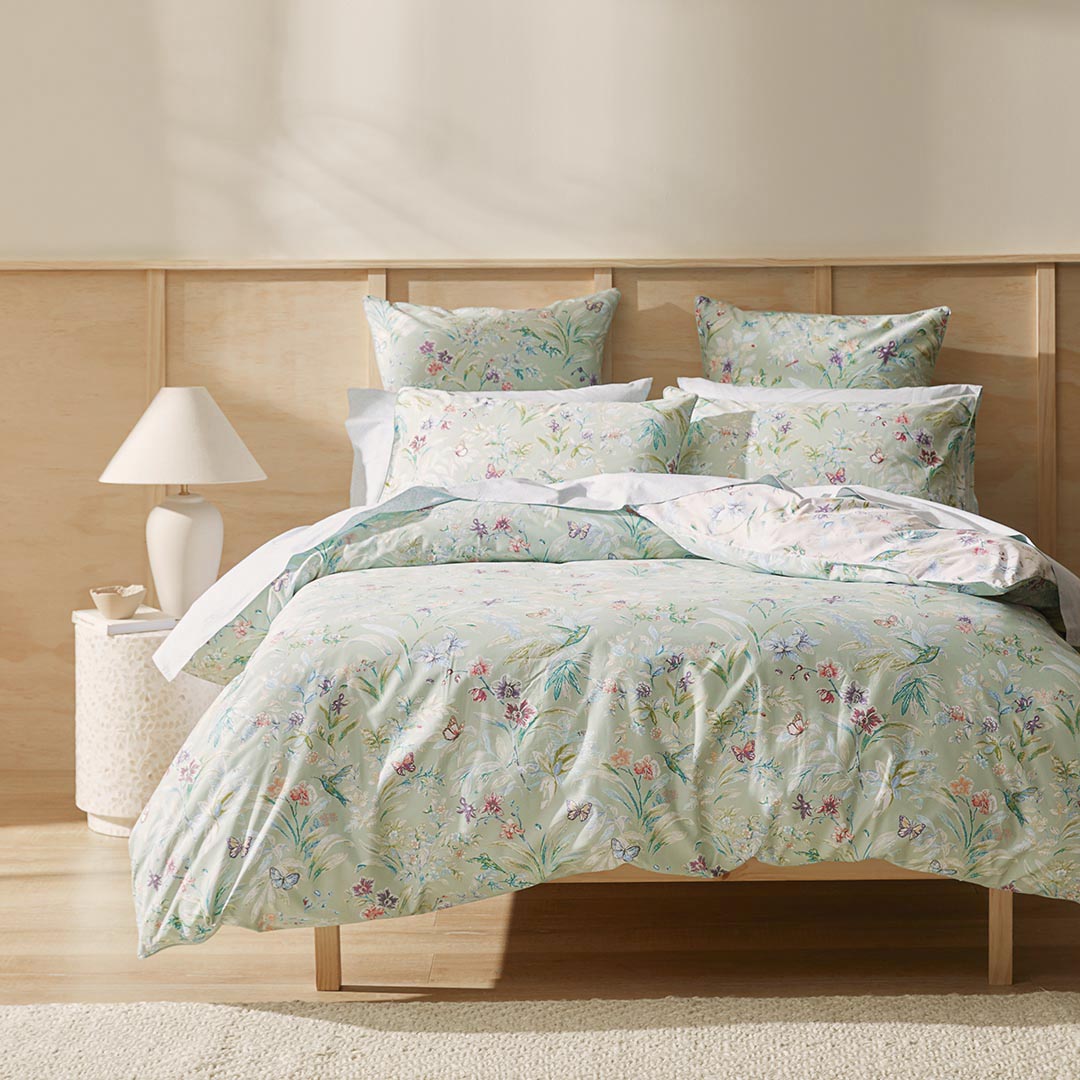 Buy Botanica Quilt Cover - Green/Cream Online | Bed Bath N' Table